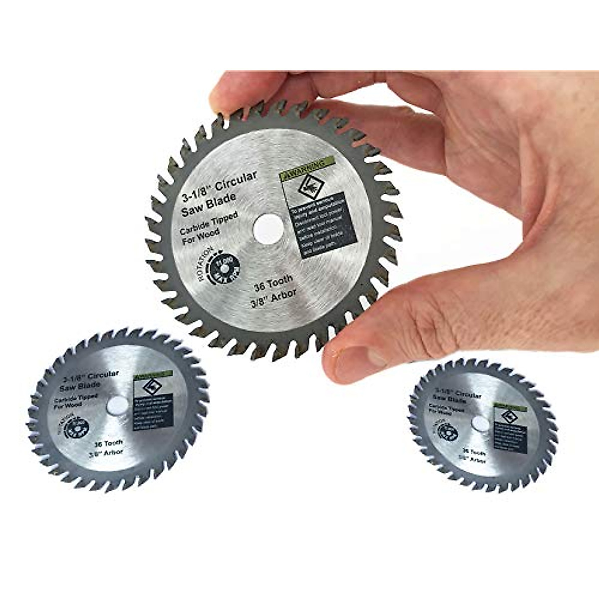 3 Pack 3-1/8" x 3/8" x 1/16" x 36 Teeth Carbide Saw Blade for TruePower Mini-Miter Saw #805