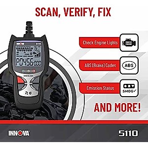INNOVA 5110 - Newest 2022 OBD2 Scanner with ABS, Free Updates, Real Customer Service from Trusted USA Company, Smog Check & Check Engine Light Reset, Get Verified Repairs & Parts on iPhone or Android