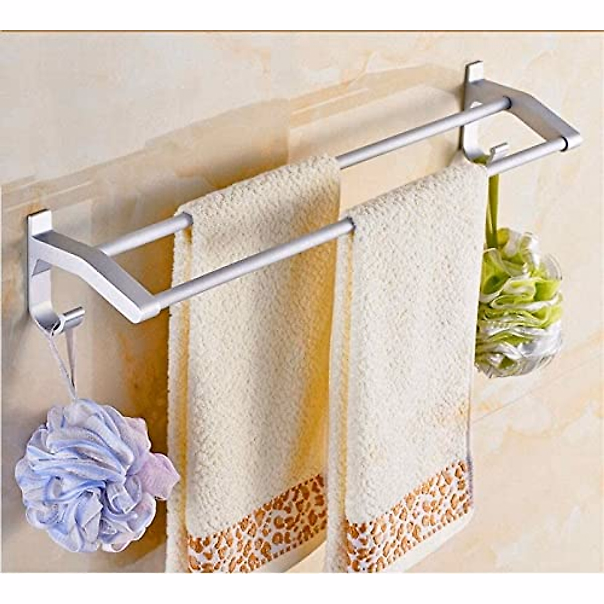 Towel rackTowel Rack Simple Towel Rack Bathroom Punch-Free Thickened Aluminum Towel Rack Kitchen Hanging Rod Load-Bearing Rust-Proof Towel Rail - A/40cm Bath Towel Rack