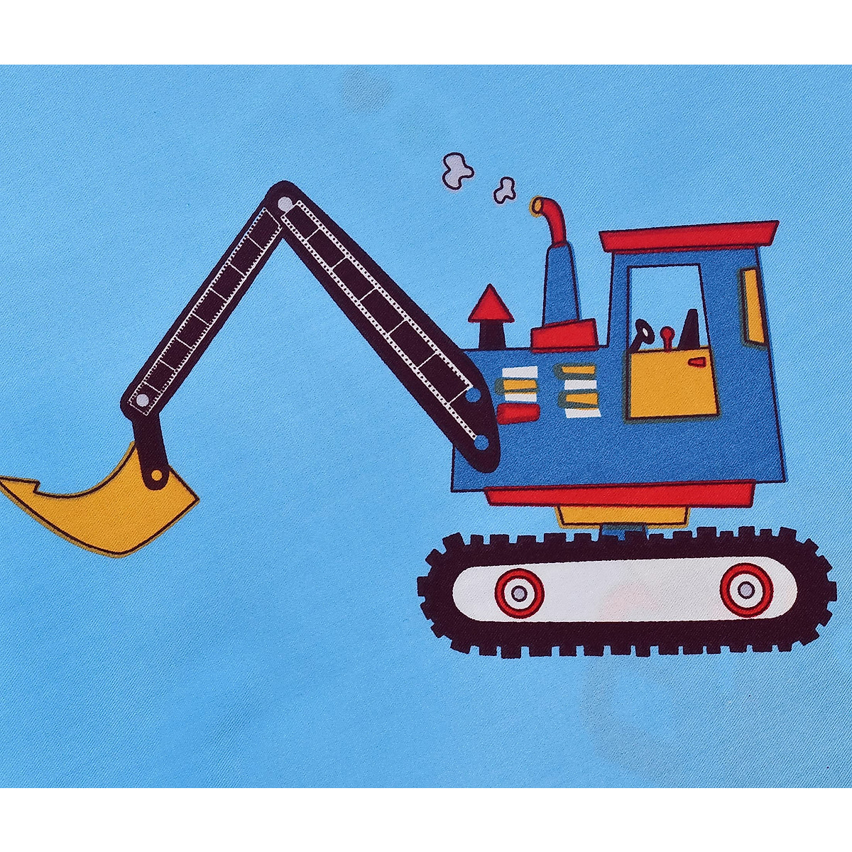 J-pinno Cars Vehicles Digger 100% Cotton 3 Pieces Cartoon Toddler Sheet Set for Kids Boys, Flat Sheet Fitted Sheet and Pillowcase, Cozy Breathable Unisex Nursery Crib Bedding Set (Blue Excavator)