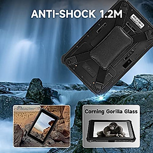 GHKJOK Rugged Windows Tablet 8-Inch 4G Windows 10 Tablet LTE with Removable Battery : IP67 Waterproof/GPS/Dual Wi-Fi/8500mAh 3.8V /Ethernet Port /4GB+64GB for Enterprise Field Mobility