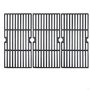 16 15/16 Inch Cast Iron Cooking Grates for Charbroil Advantage 463343015, 463344015, 463344116, 463250509, 463370719, Gas2Coal 463340516, Kenmore Gas Grill, G467-0002-W1 Grid Replacement Parts, 3Pack