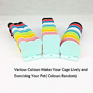 Oncpcare 3 Pcs Plastic Hamster Platform, Colourful Small Animals Stand, Decorating Little Gerbil Perch to Exercise, Funny DIY Plate Cage Accessories to Make a Different Ladder(Colour Random)