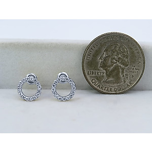 Dazzlingrock Collection Round White Diamond Open Circle Stud Earrings for Women (0.33 ctw, Color I-J, Clarity I2-I3) in 925 Sterling Silver in Screw Back