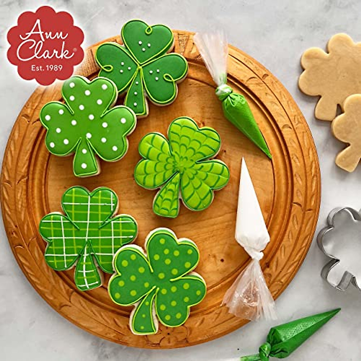 St. Patrick's Day Irish Shamrock Cookie Cutter, 3.75" Made in USA by Ann Clark