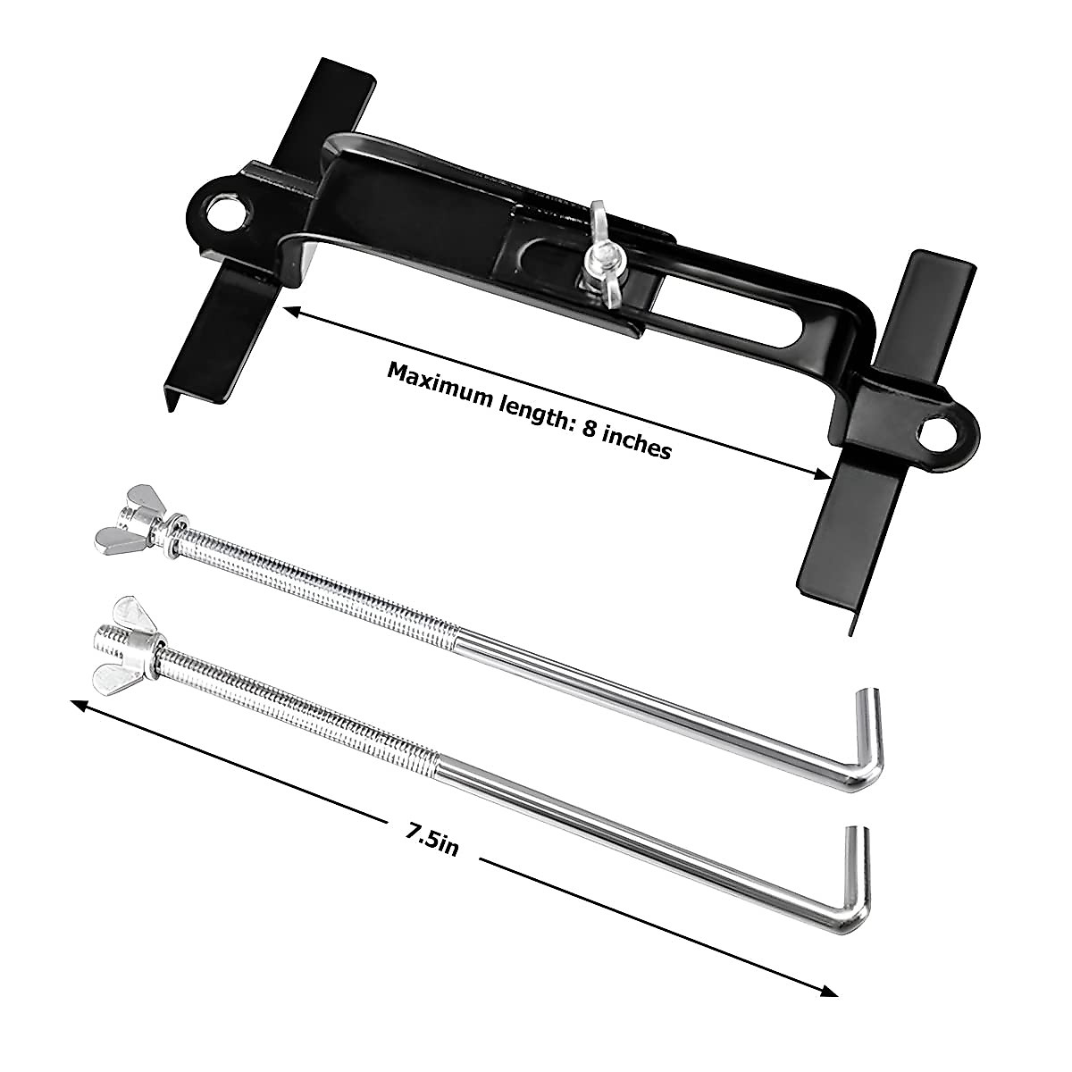AUCELI Car Battery Hold Down Kit, Standard Storage Battery Bracket with Rods and Bolts, Adjustable Height Crossbar Battery Hold Down Tray Holder, Universal Auto Replacement Accessories