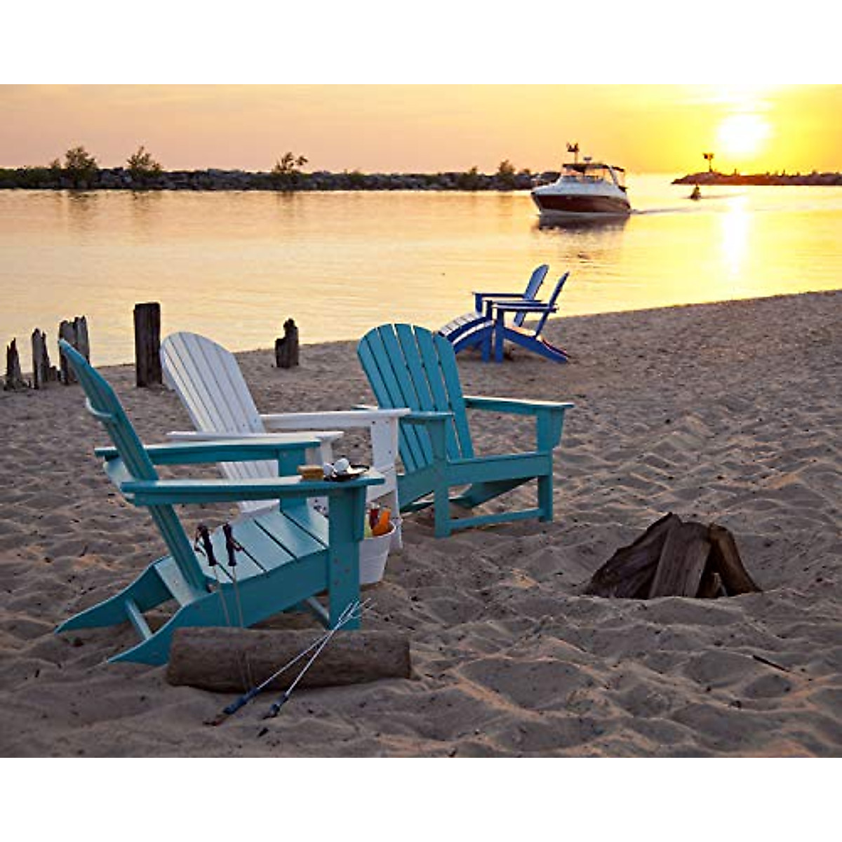 POLYWOOD SBA15GY South Beach Adirondack Chair