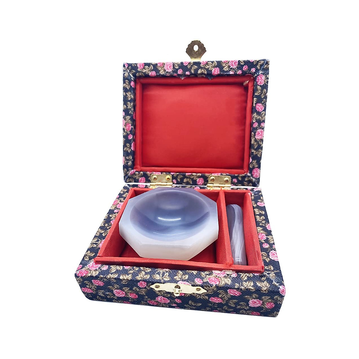 KOLAMOON ID: 50MM 1.97" Lab Grinding Natural Agate Mortar and Pestle Set Standard Form Inner Diameter 50mm Inner Depth 15 mm