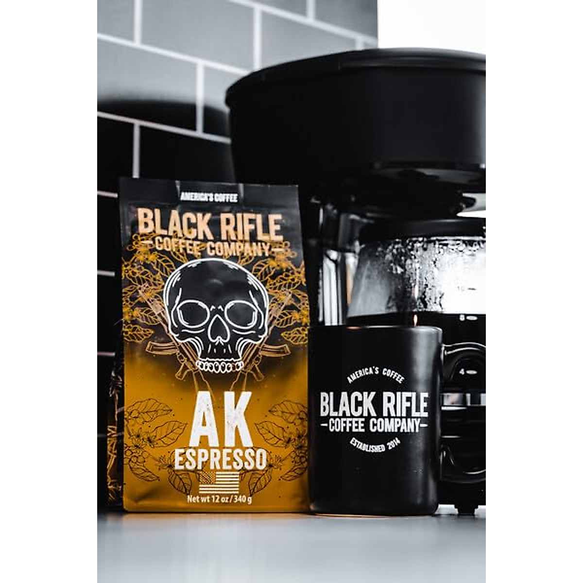 Black Rifle Coffee Company, AK-47 Espresso,100% Arabica Coffee,Colombian Supremo Roasted Dark, Whole Bean 12 oz Bag