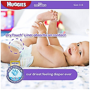 HUGGIES LITTLE MOVERS Active Baby Diapers, Size 3 (fits 16-28 lb.), 174 Ct, ECONOMY PLUS (Packaging May Vary)