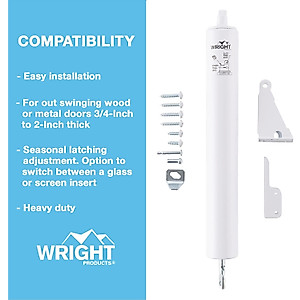 Wright Products V150WH Heavy Duty Pneumatic Closer, White
