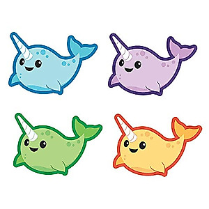 Fun Express Narwal Bb Cutouts - 48 Pieces - Educational and Learning Activities for Kids