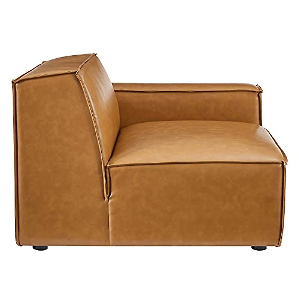 Modway Restore Vegan Leather Sectional Sofa Loveseat in Tan