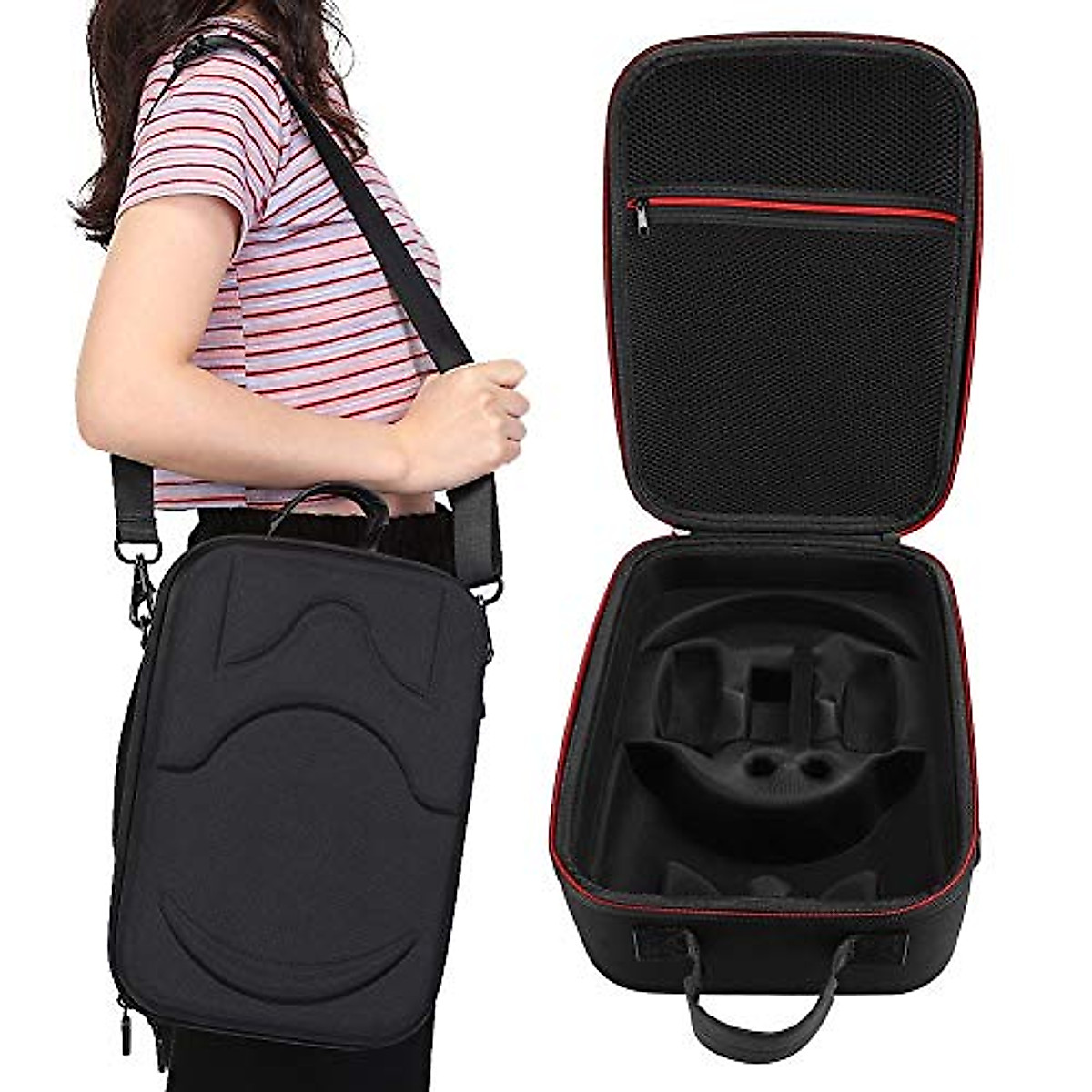 Portable Storage Bag VR Headset Accessory Carrying Case with Shoulder Strap for Oculus Quest VR Headset(Black)