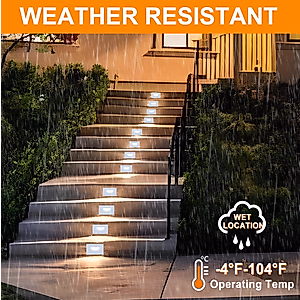 CLOUDY BAY 120V Dimmable LED Indoor Outdoor Step Light,3-Pack,3000K Warm White,Stair Light,White Finish