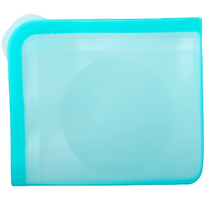 ProKeeper Dual-Zipper 100% Silicone Sandwich Bag, Teal - Reusable and Durable Food Storage Bag