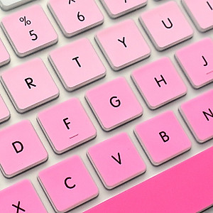 ProElife Ultra Thin Silicone Keyboard Protector Cover Skin for Apple Magic Keyboard & Magic Keyboard 2 (U.S Version, Model: MLA22L/A-A1644, Without Numeric Keypad) (Ombre Pink)