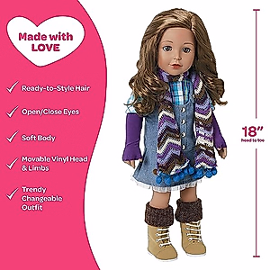 Adora Fun, Amazing Sweet Girls - Ava! 18” Amazon Exclusive Play Doll in Soft Vinyl, Perfect Dressing and Styling Outfit Changeable with Other Amazing Girl Dolls