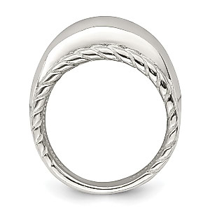 IceCarats 925 Sterling Silver Twisted Chunky Dome Woven Crisscross Band Statement Ring Size 7