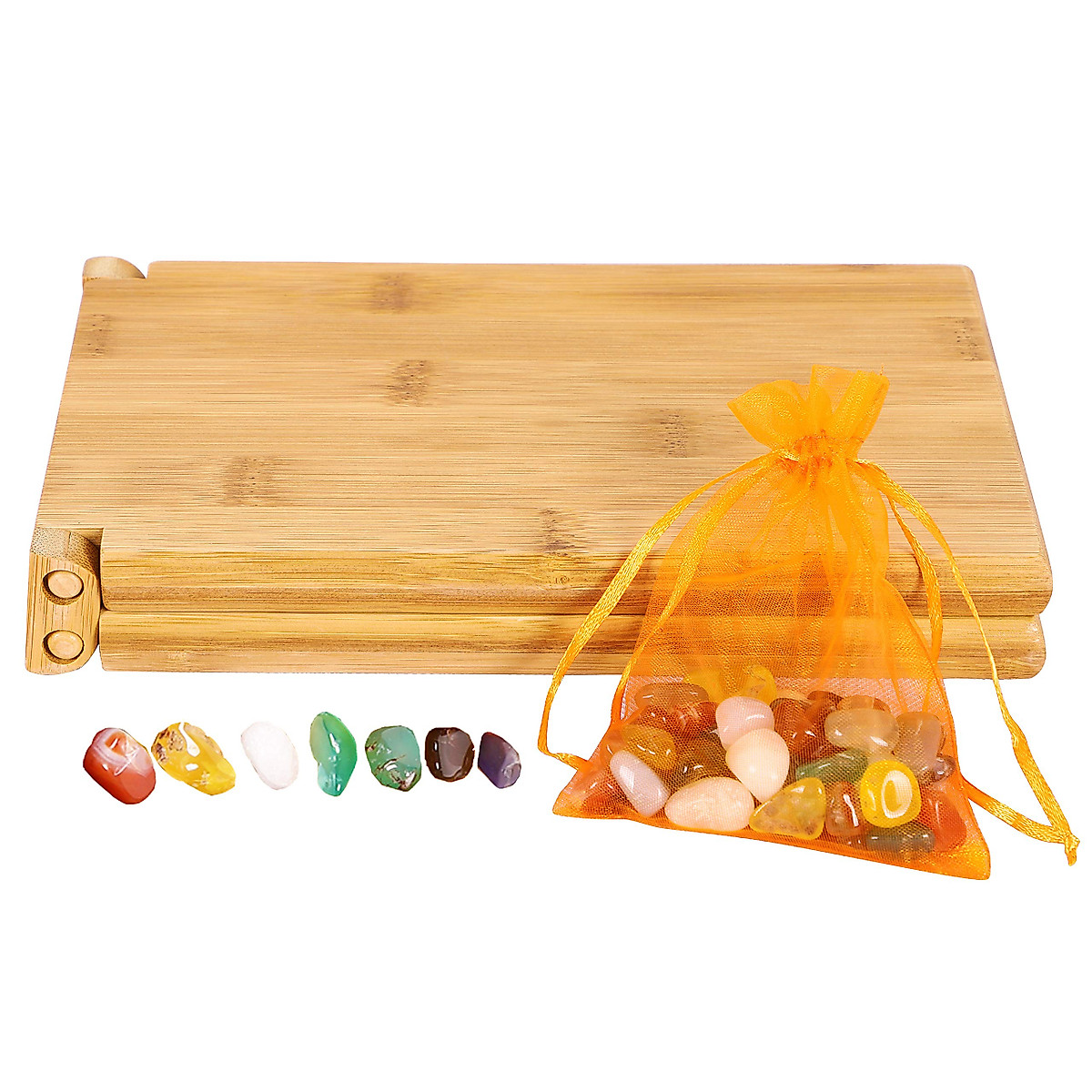 TOWO Mancala Board Game - Kalaha Board Game with Folding Wooden Board Natural Stone Pebbles -Families Board Games-Mancala Games Strategic Game for Kids Adult