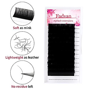 Eyelash Extensions C Curl Individual Lashes Not Easy Fans 0.07mm 20-25mm Mixed Tray Faux Mink Eyelash Extension Supplies Classic Lash Extensions Professional Salon Use by FADVAN (0.07mm-C, 20-25mm)