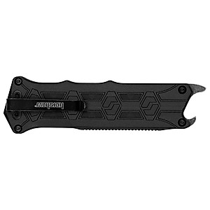 Kershaw Interstellar Pocket Knife, Black Manual OTF Tanto Blade with Serrations, Blackwash Finish with GFN Handle, Bottle Opener & Deep Pocketclip
