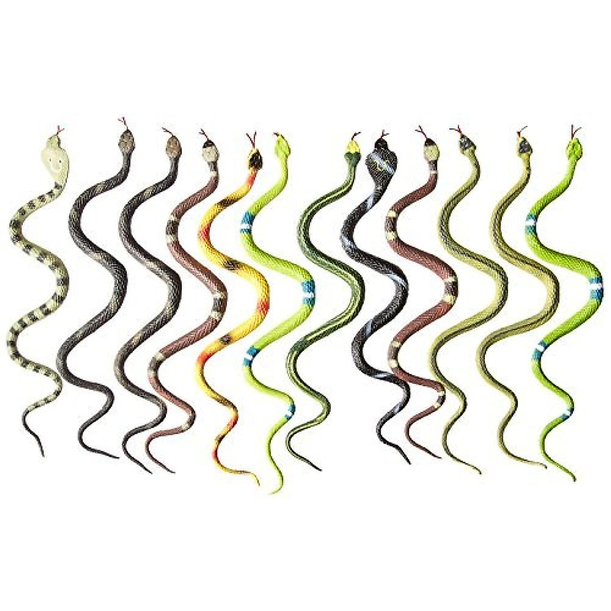 Rhode Island Novelty 14" Rain Forest Snakes | Assorted Designs | Set of 12