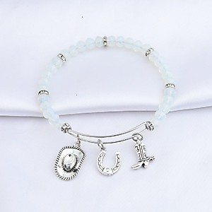 FEELMEM Cowl Jewelry Equestrian Bracelet l Western Jewelry Horses Horseshoe Charm Bracelet Horse Lover Gift (Cowl Bracelet)