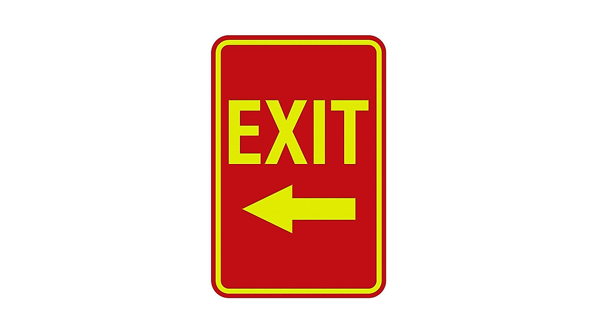 Durable Exit Left Arrow Sign - Indoor/Outdoor Use