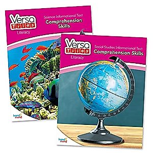 hand2mind VersaTiles Literacy Kindergarten Workbook Bundle, Science Skills and Social Studies Comprehension, Kindergarten Reading Workbooks, Reading Help, Kindergarten Homeschool Supplies (2 Books)