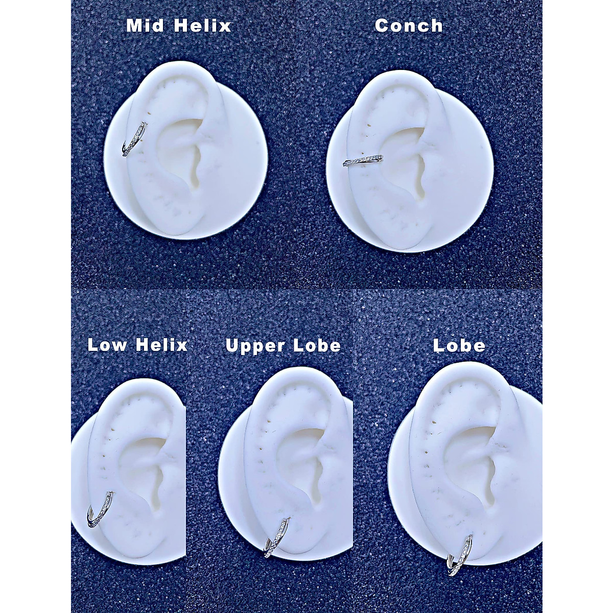 16g 8mm Silver 316L Surgical Steel Septum Rings Cubic Zirconia Nose Piercing Ring Twisted Hinged Nose Rings Hoop Cartilage Earring Lip Tragus Daith Rook Helix Piercing Jewelry 16 Gauge Septum Clicker