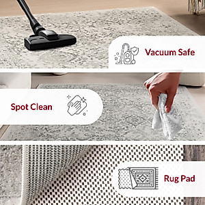 nuLOOM Odell Faded Vintage Area Rug, 4' Square, Ivory