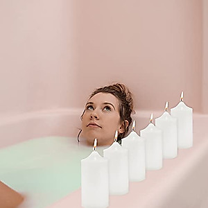 Super Z Outlet 3 x 6 Unscented Pillar Candles for Weddings, Home Decoration, Relaxation, Spa, Smokeless Cotton Wick. (12 Pack) (White)