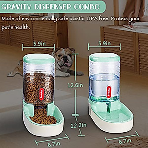 Automatic Pet Feeder Small&Medium Pets Automatic Food Feeder and Waterer Set 3.8L, Travel Supply Feeder and Water Dispenser for Dogs Cats Pets Animals