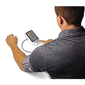 Medline Elite Automatic Digital Blood Pressure Monitor with Large Display Screen, Universal Upper Arm Cuff (fits arms 22-42 cm), Batteries and Carrying Case Included, MDS3001, Basic
