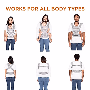 Ergobaby Omni 360 All-Position Baby Carrier for Newborn to Toddler with Lumbar Support (7-45 Pounds), Pearl Grey, One Size (Pack of 1)