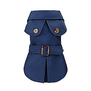 Winter Clothes Girl Pet Jacket Dog Clothes Autumn and Winter European and American Style Clothing Accessories Pet Clothes Hangers and Rack (Navy, L)