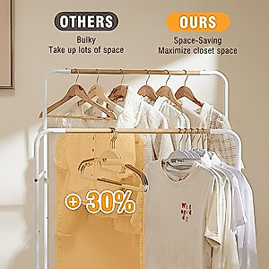 TECHMILLY 30 Pack S-Slide Plastic Hangers, Heavy Duty, Non Slip Space Saving Protect Collar Design Coat Hanger with 360° Swivel Hook, Clothes Organizer for Closet Grey