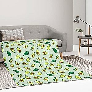 Firuacx Cute Avocados Fleece Throw Blanket 60x50 inch, Cartoon Green Avocado Cozy Plush Warm Lightweight Travel Blankets for Bedroom Living Rooms Sofa Beds Office
