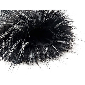 Zecmos womens Leg Warmers Faux Fur Fuzzy Long Cuff Cover Warm Furry Costume Shoes, Black and White, Medium