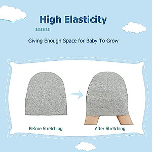 Zando Baby Hats and Mittens Unisex Infant Beanie Caps Newborn Hospital Hat with Scratch Mitten Set for Baby Boys Grils 4 Pack 2 One Size