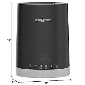 Humidifiers for Large Room,PARIS RHÔNE 6L Ultrasonic Cool and Warm Mist Humidifiers for Home Bedroom,Top Fill Air Humidifier with Remote,Humidity Sensor,LED Panel,Essential Oil, Valentine Gifts