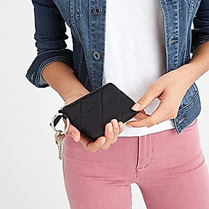 Vera Bradley Women's Performance Twill Deluxe Zip Id Case Wallet with RFID Protection, Blooms and Branches, One Size