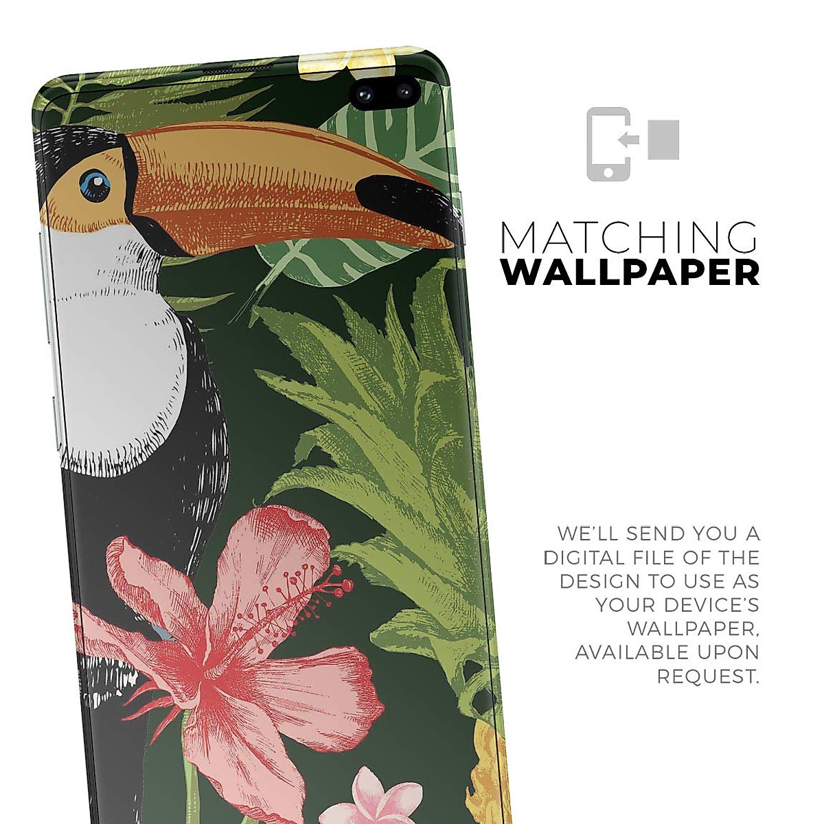 DesignSkinz Tropical Summer Forrest Protective Vinyl Decal Wrap Skin Cover Compatible with The Samsung Galaxy S20 (Screen Trim & Back Glass Skin)