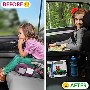 AMZ Supply Kids Travel Tray, 6 Compartments, Tablet Stand. Folding Travel Tray for Kids Car Seat. Compact Car Seat Tray for Kids Travel. Travel Table for Kids in Car. Toddler Travel Tray for Car Seat