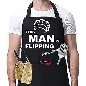 Nialnant Funny Aprons for Men,Adjustable Chef Aprons for Men,Cooking Aprons with 3 Tool Pockets,Bib Apron for Gag Gifts,Birthday,Father's Day Gifts,Cooking,Grilling,Waterproof & OilProof