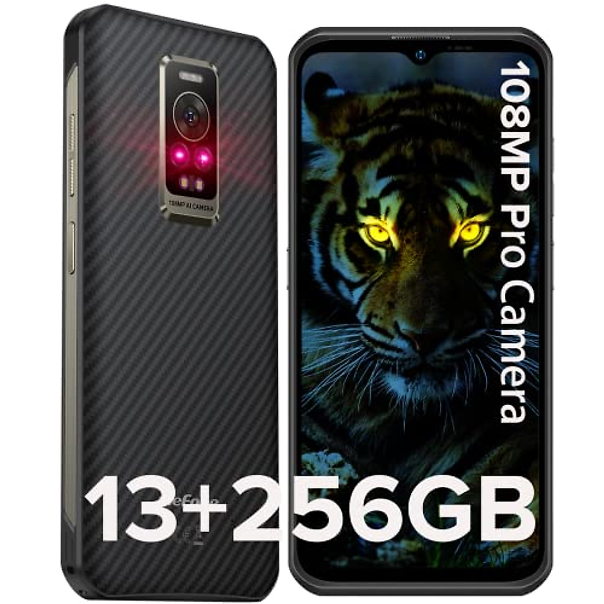 Ulefone Armor 17 Pro Rugged Cell Phone 4G, Helio G99 13+256GB, 108MP Pro Camera, 120Hz Display, 66W Quick Charge, Work with Magnetic Accessories, Android 12 Unlocked Smartphone, 2.4/5G WiFi 6