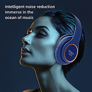 atinetok Bluetooth 5.0 Soft Earmuffs Stereo Head-Mounted Wireless Earphones - Built-in Mic Soft Earmuffs Light Weight Subwoofer Live 5.0 Over Ear Hi-Fi Noise Cancelling Bluetooth Sports