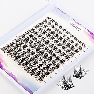GAQQI Lash Clusters, Individual Lash Extension Wisps 100PCS, Natural Manga Cluster Lashes with Spikes 10-20mm Mix Length Eyelash Clusters (GQ46,C,10-20mm)