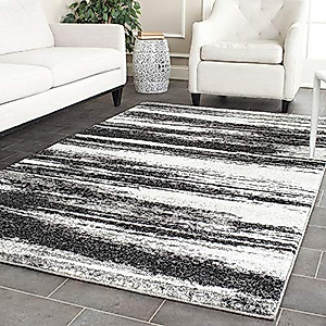SAFAVIEH Retro Collection 5'3" x 8' Light Blue / Blue RET2693 Modern Abstract Non-Shedding Living Room Bedroom Dining Home Office Area Rug
